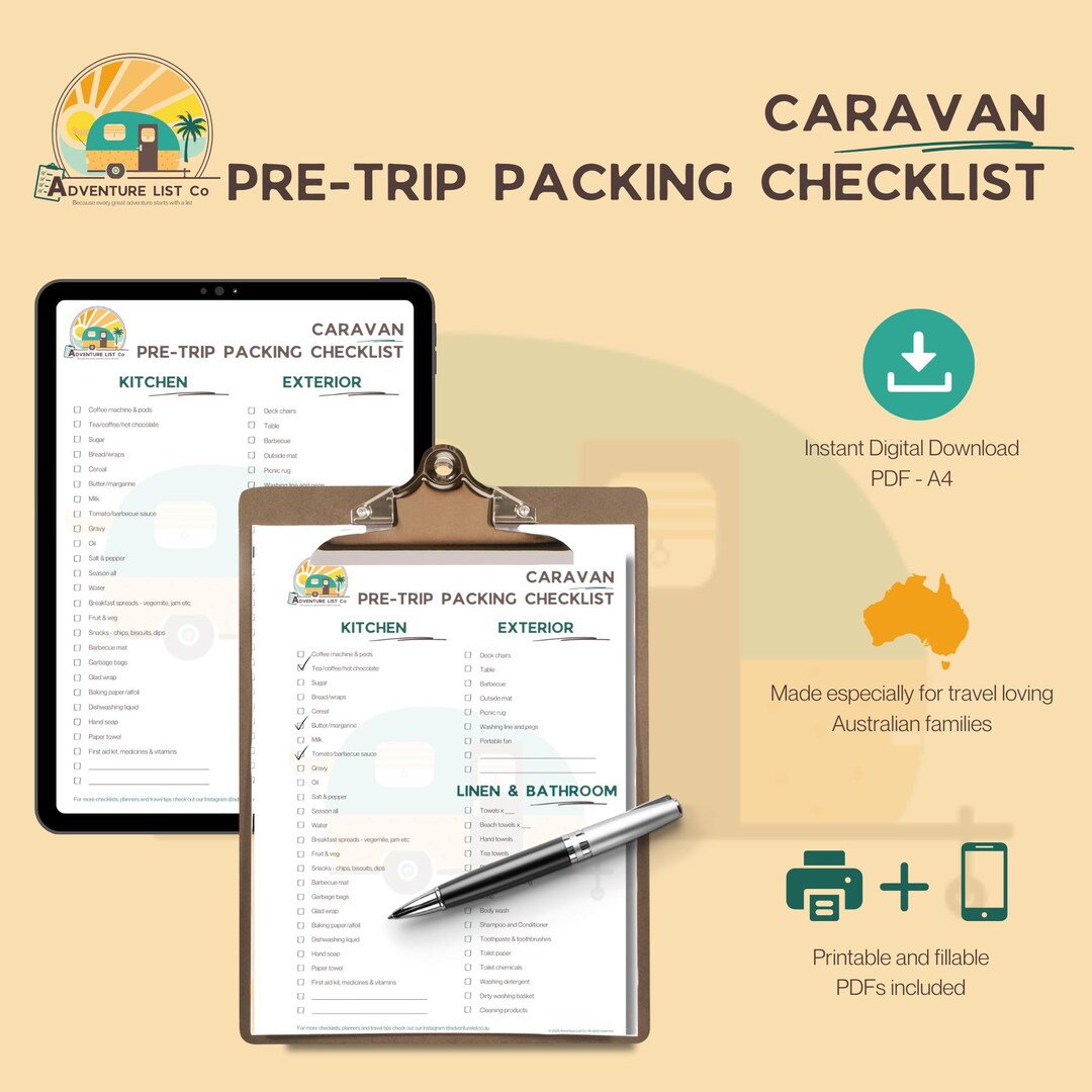 Caravan Pre-trip Packing Checklist | Family Caravanning Travel ...