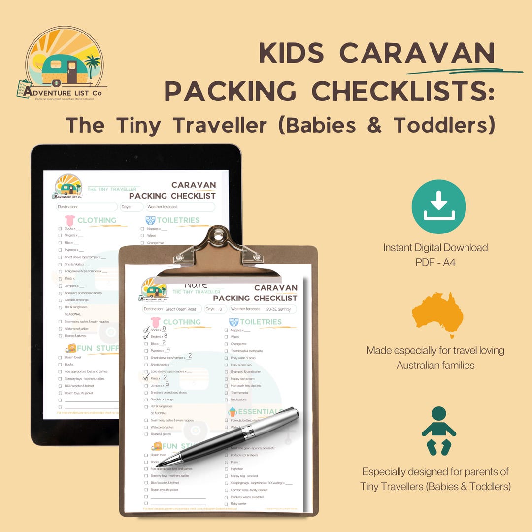 Kids Caravan Packing Checklist | Tiny Traveller (0-4 Years) | Baby and ...