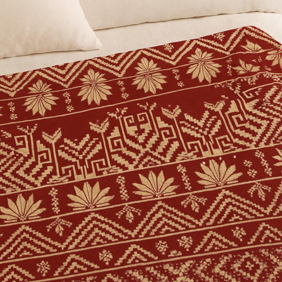 Pixel Thai Pattern | Traditional Isan Textile Seamless Background | Red ...