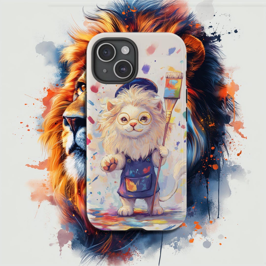 Artist Lion iPhone Case | Paint Splatter Phone Case | Cute Creative ...