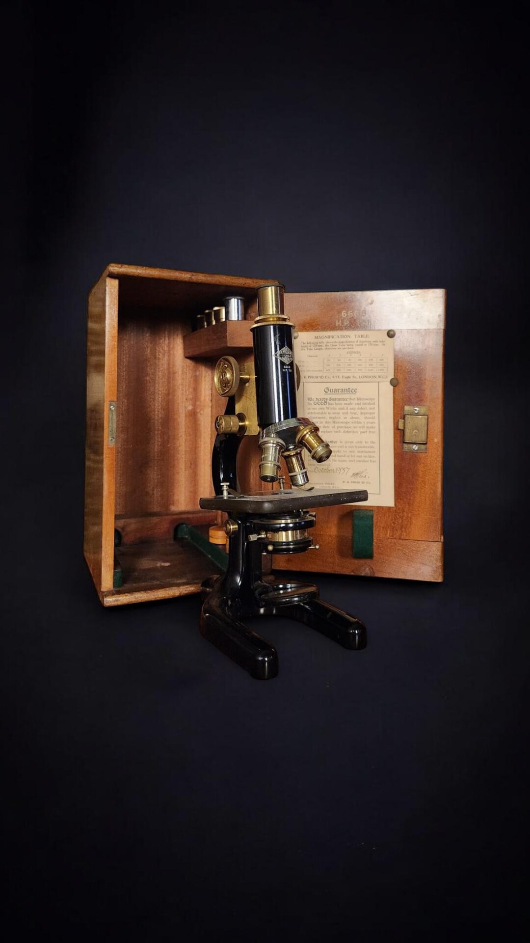 Antique W.R Prior 1937 DSF Laboratory Microscope in Case - Etsy