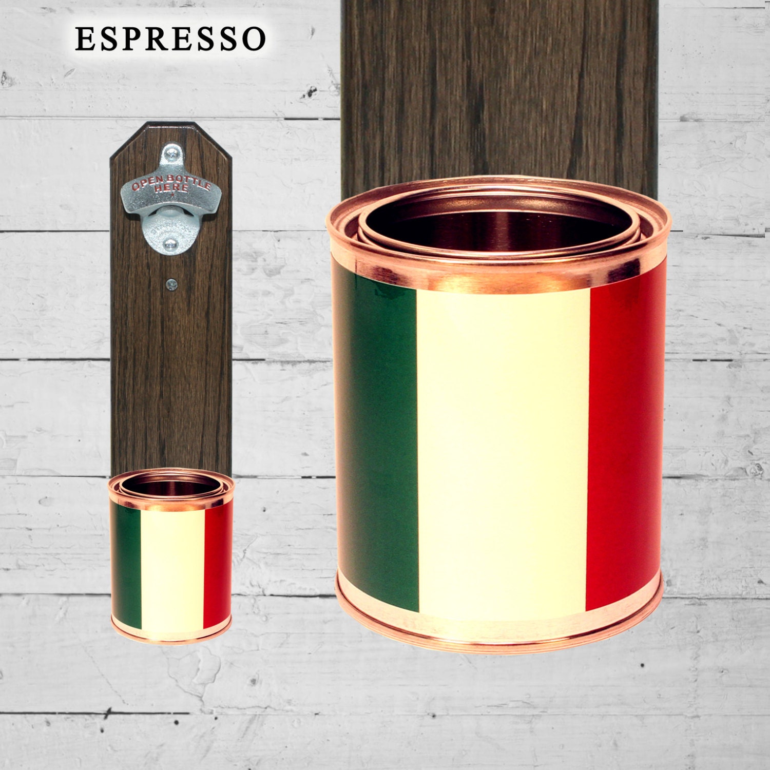 Italian Flag Beer Bottle Opener With Wall Mounted Italy Cap Catcher ...