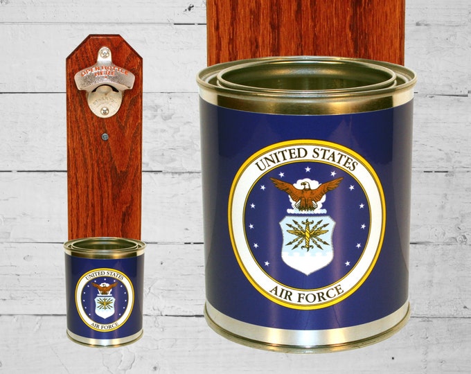 United States Air Force Wall Mounted Bottle Opener With US Military Tin ...