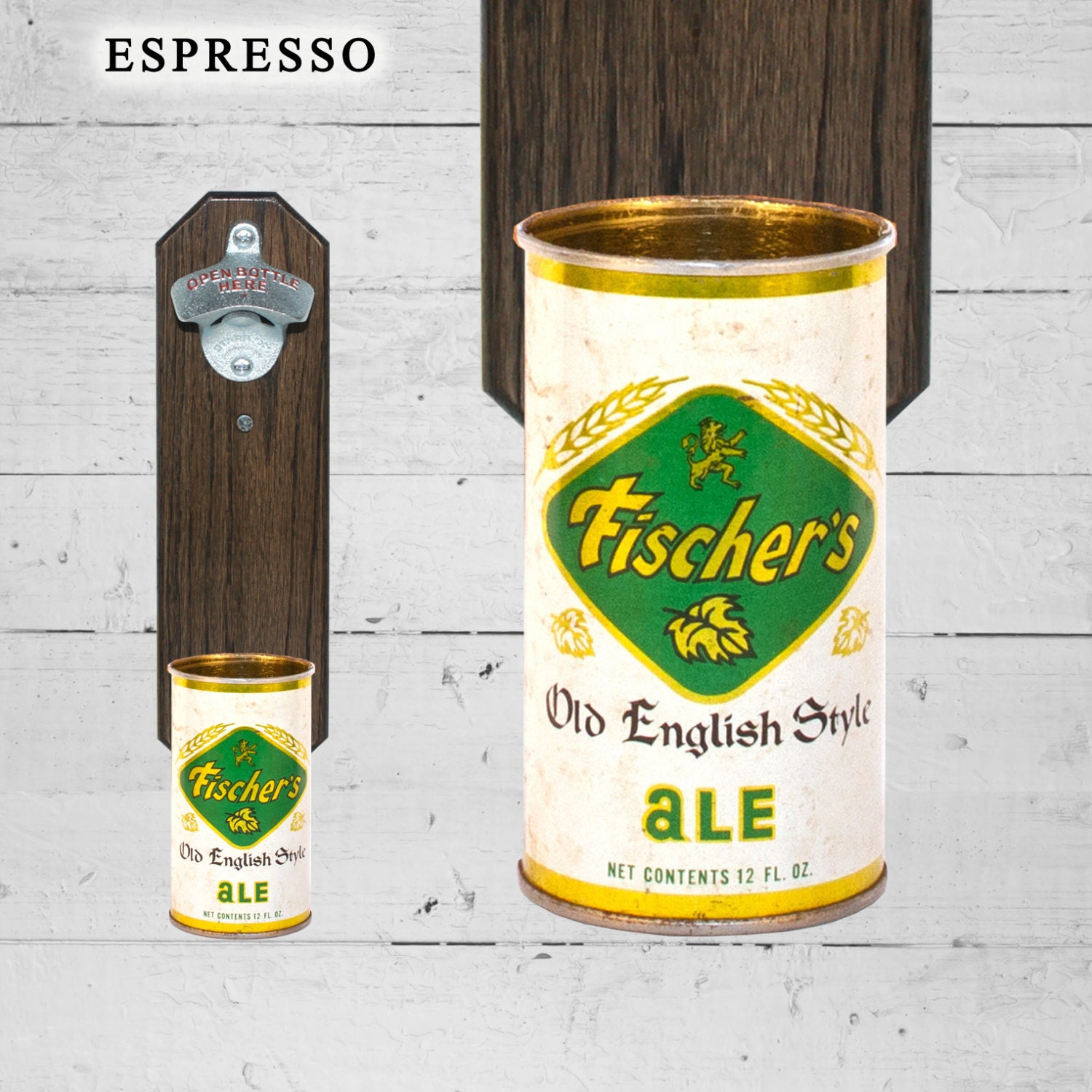 Fischer's Wall Mounted Bottle Opener With Vintage English Style Beer ...