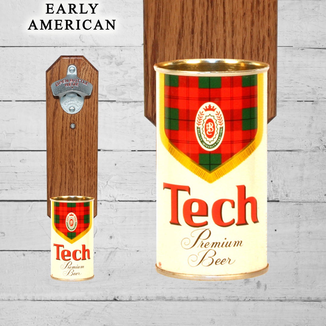 Craft Beer Gift Tech Beer Bottle Opener With Wall Mounted Vintage Plaid ...