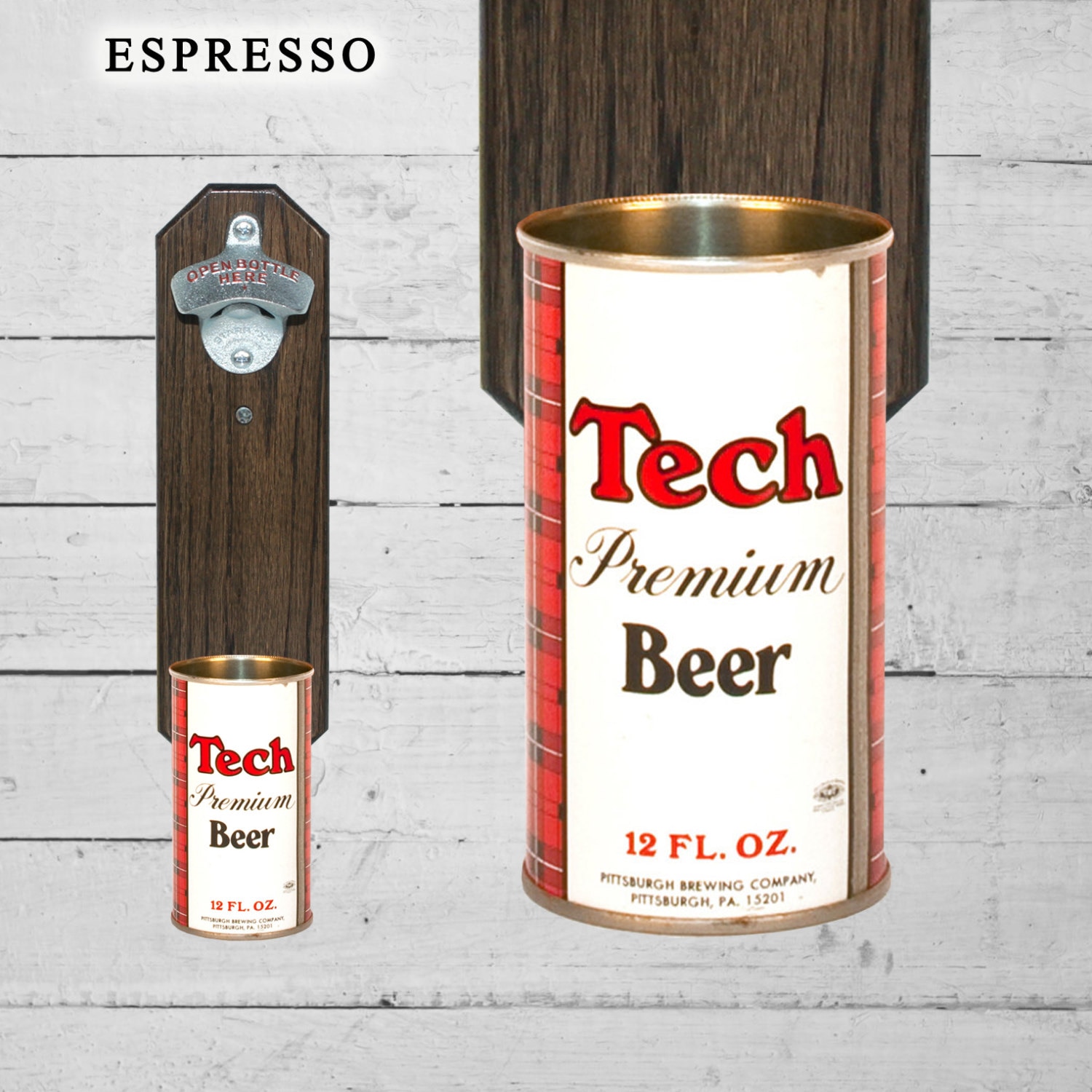 Tech Beer Wall Mounted Bottle Opener With Vintage Beer Can Cap Catcher ...