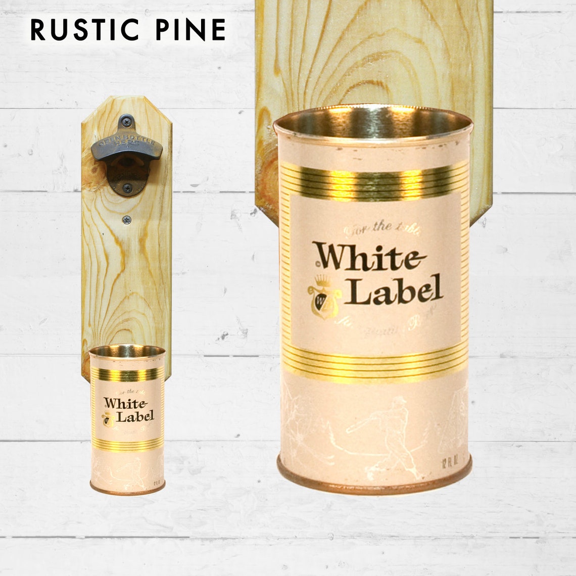 White Label Beer Bottle Opener With Vintage Beer Can Cap - Etsy