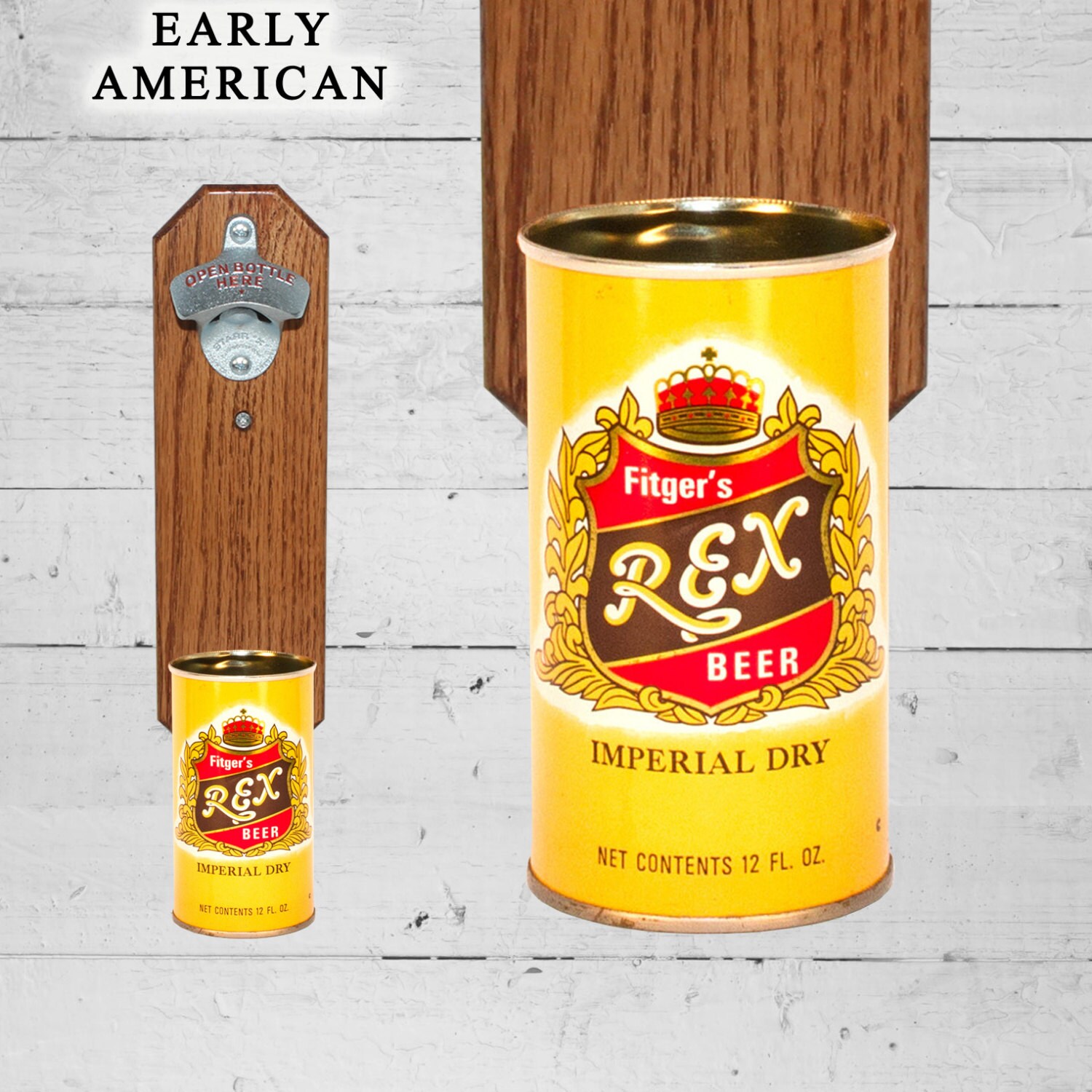 Rex Beer Wall Mounted Bottle Opener With Vintage Capcatcher | Etsy