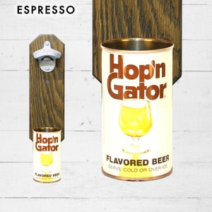Hop 'n Gator Wall Mounted Bottle Opener With Vintage Beer Can Cap ...