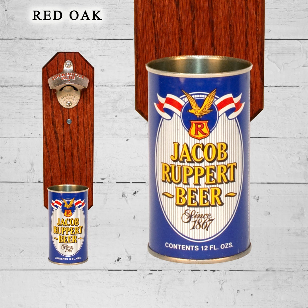 Jacob Ruppert Wall Mounted Bottle Opener With Vintage New York Beer Can ...