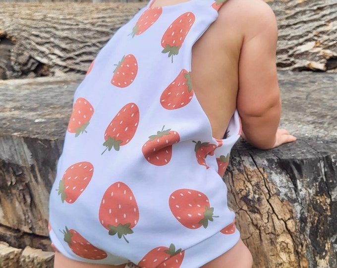 Strawberry Shortie Overalls - Etsy