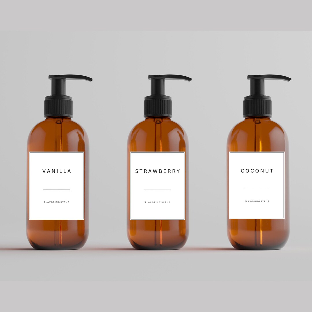 Soda Shop-inspired Syrup Bottle Labels | Printable Dirty Soda Bar ...