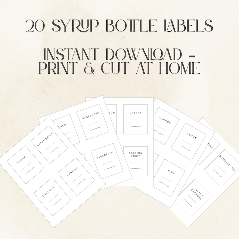 Soda Shop-inspired Syrup Bottle Labels | Printable Dirty Soda Bar ...