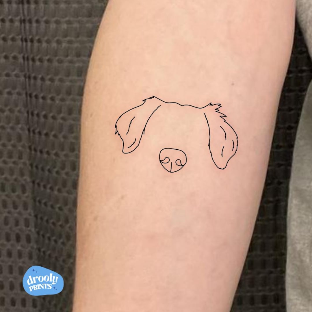 Custom Pet Ear Outline Drawing: Personalized Dog/cat Line Art for ...