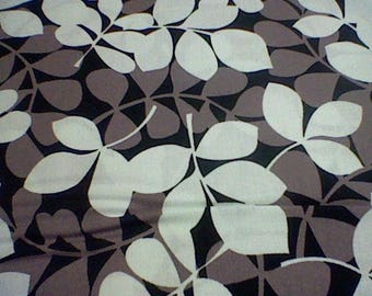 Gray leaf fabric | Etsy