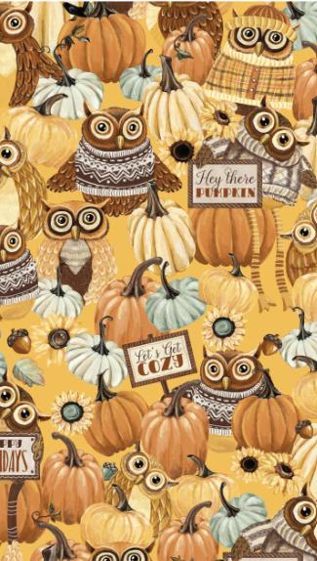 Owl Patch in Yellow Part of the Happy Fallidays Line by Camelot Fabric ...