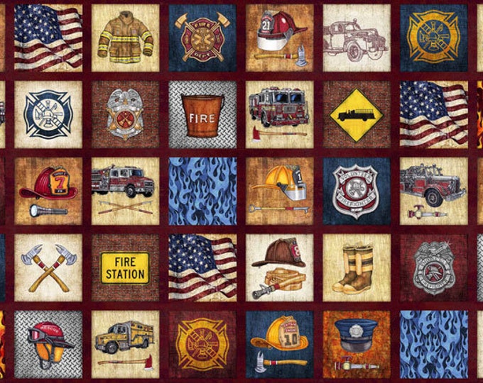 5 Alarm Fire Fighter Panel by Dan Morris From Quilting Treasures - Etsy