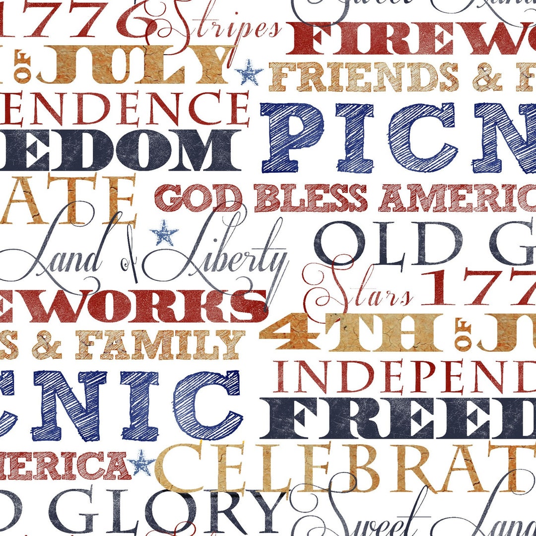 American Words in White Part of the American Spirit Line by 3 Wishes ...