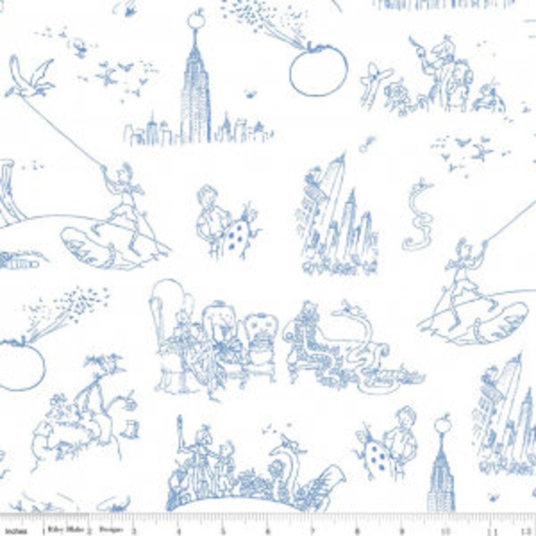 James and the Giant Peach Toile in White- by Riley Blake - 16 Inch ...