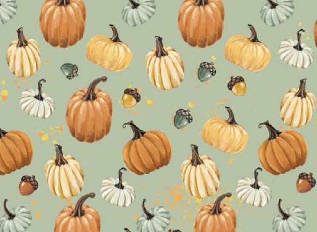 Pumpkin Toss in Sage Part of the Happy Fallidays Line by Camelot Fabric ...