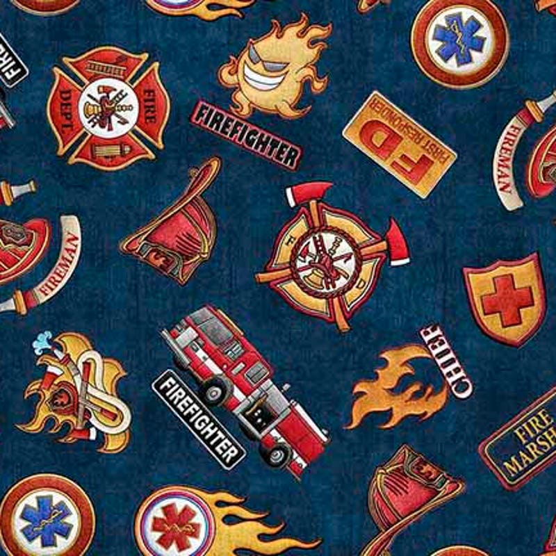 Fireman Fabric - Etsy