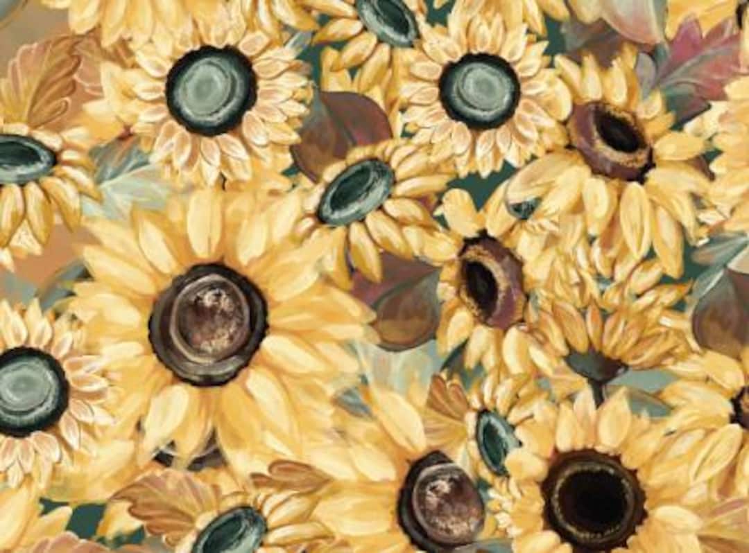Sunflowers in Multi Part of the Happy Fallidays Line by Camelot Fabric ...