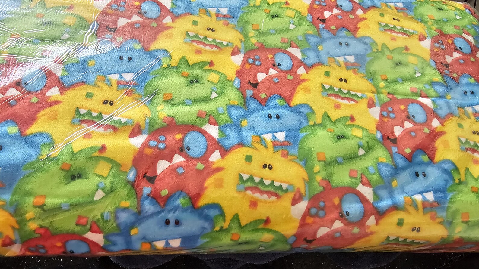 Flannel -monsters in Multi Part of the Comfy Flannel Prints by A.E ...