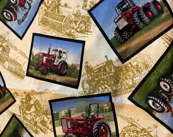 Tractor Fabric in Cream by Cranston Fabrics - 40 Inch Piece - Etsy