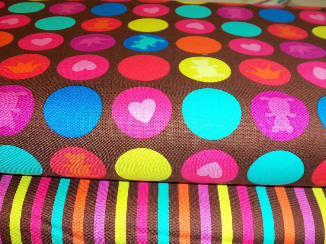 Michael Miller Gum Drops and Candy Stipe - 1/2 Yard Each - Etsy
