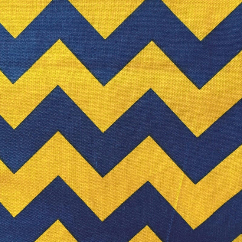 Blue Chevron Fabric - Etsy