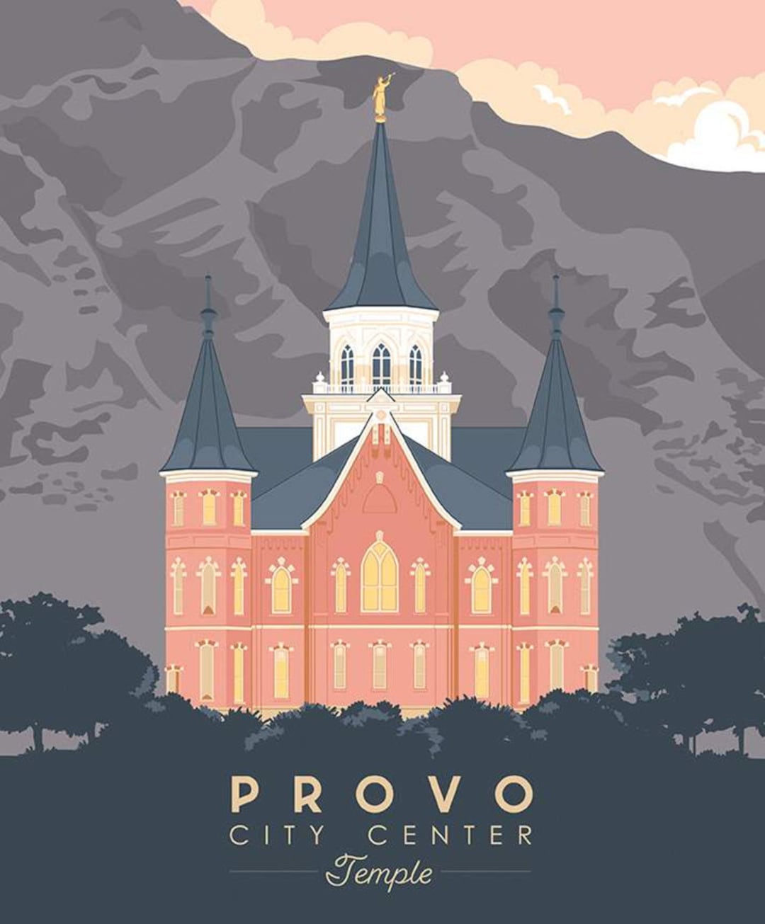Temples - Provo Temple Panel - by Riley Blake Designs - Etsy