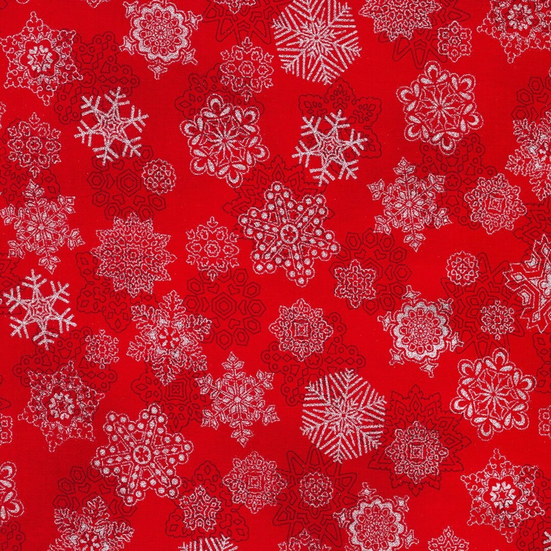 Holiday Flourish- Snow Flower in SCARLET- by Robert Kaufman Fabrics ...