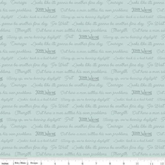 Go West With John Wayne Quotes in Mist by Riley Blake - Etsy