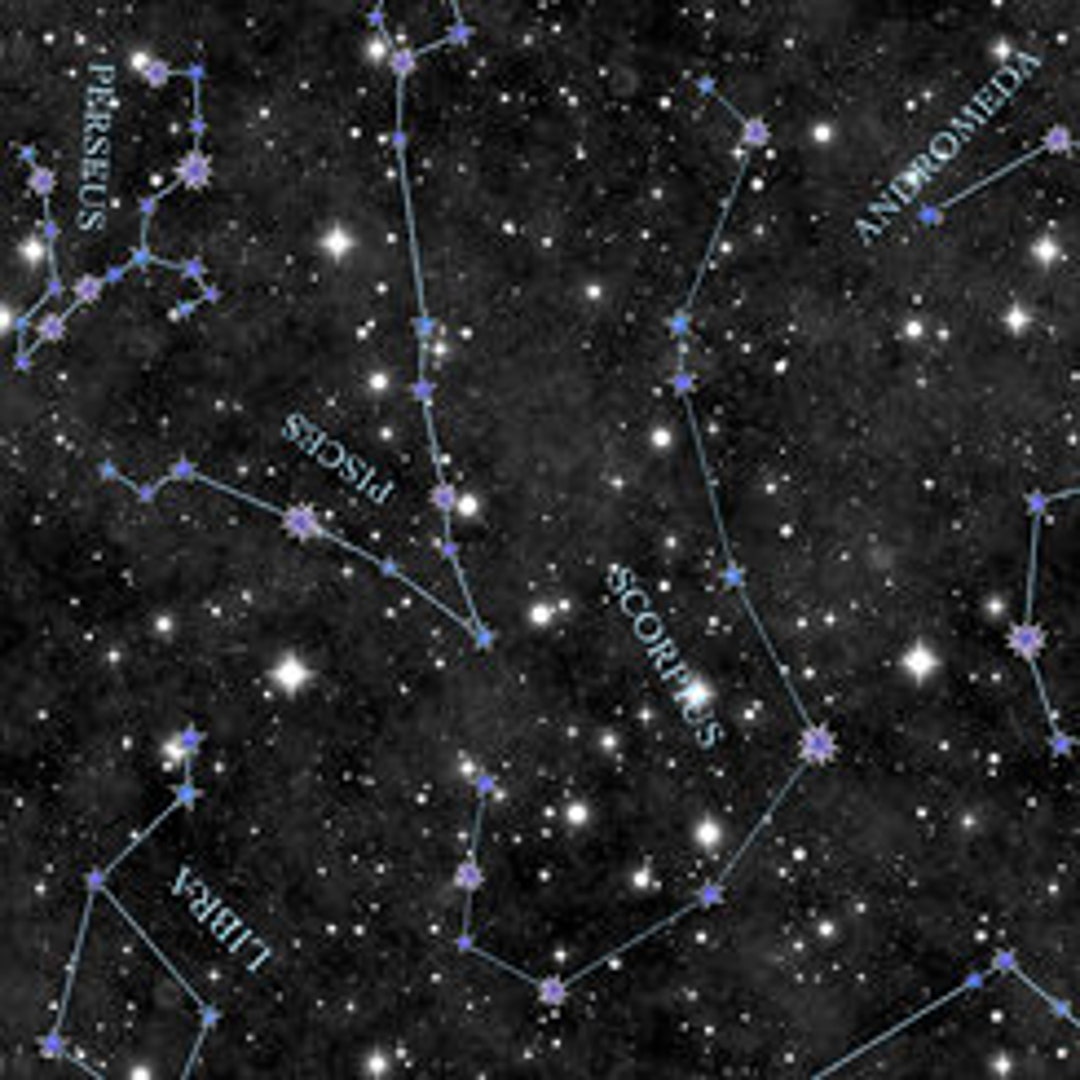 Intergalactic Constellations in Black by Quilting Treasures - 32 Inch ...