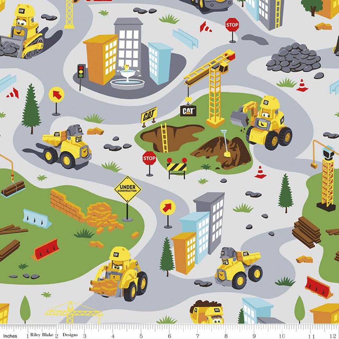 CAT Jr. Crew Main in Gray Part of the Cat Jr. Crew Fabric Line by Riley ...