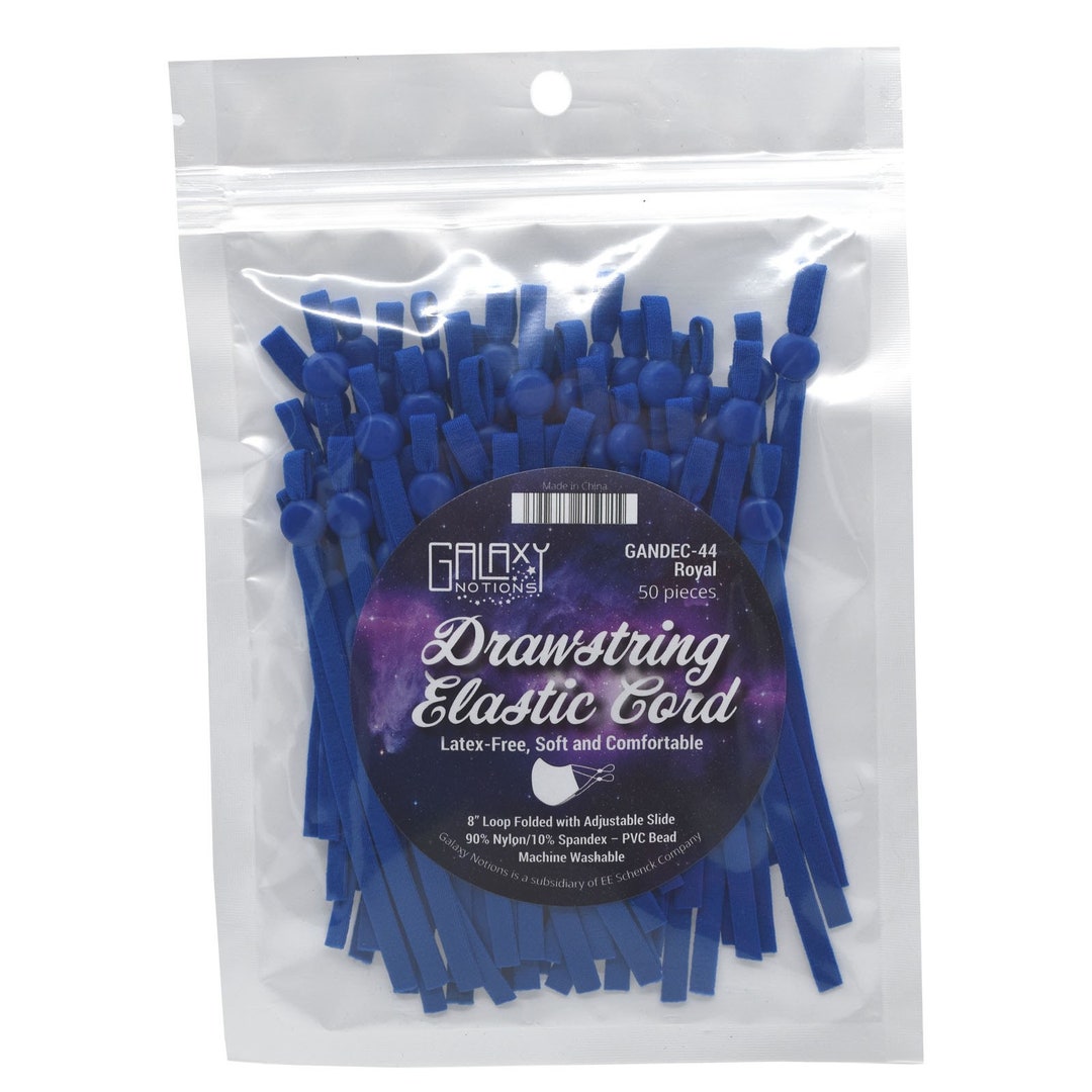 Drawstring Elastic Cord in Royal by Galaxy Notions - 8" - 50 Pieces - Etsy
