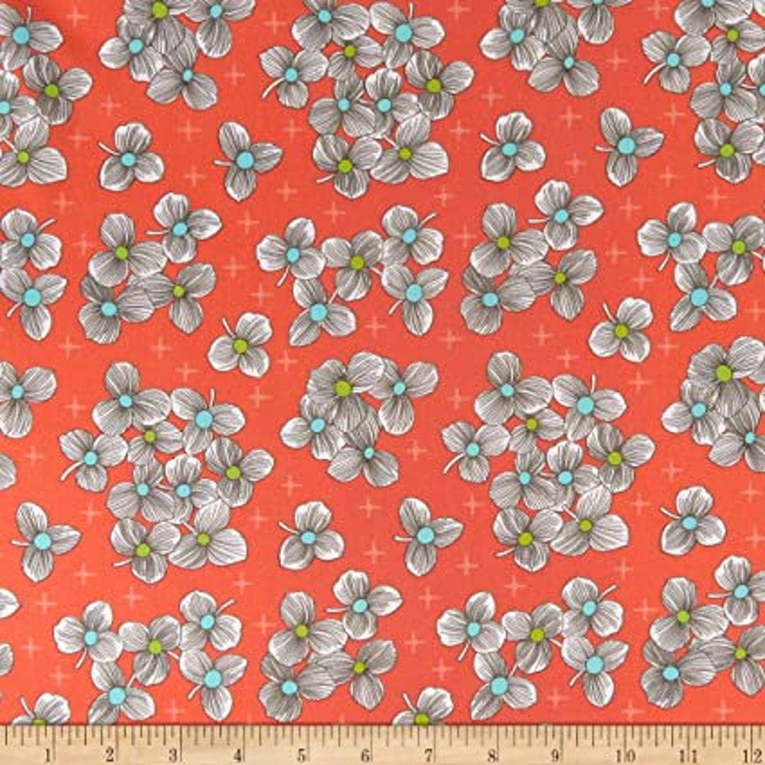 Spaced Floral in Coral Part of the Lexi Line by Quilting Treasures - by ...