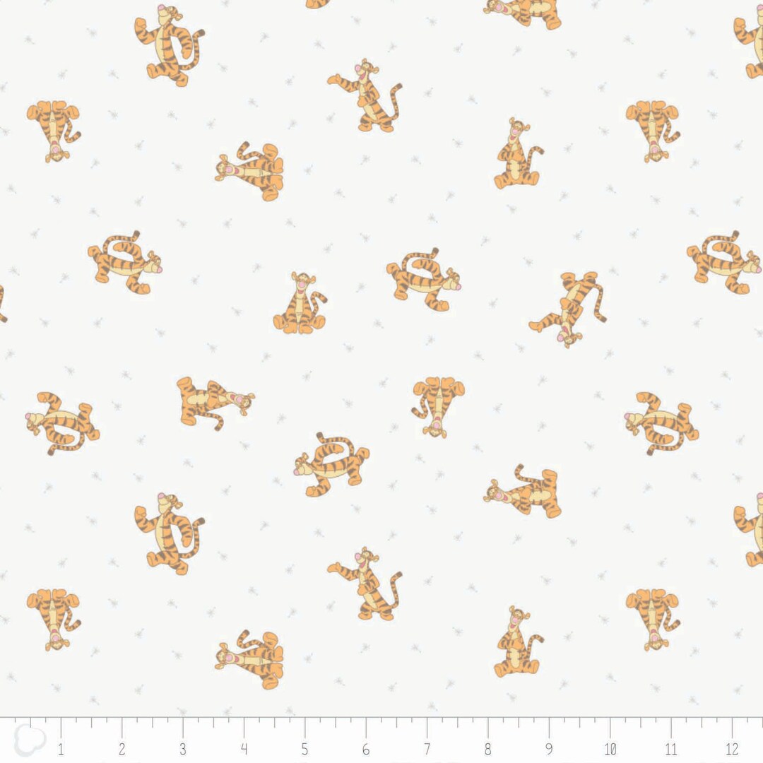 Winnie the Pooh - Tigger Fabric in White - Fat Quarter - Etsy