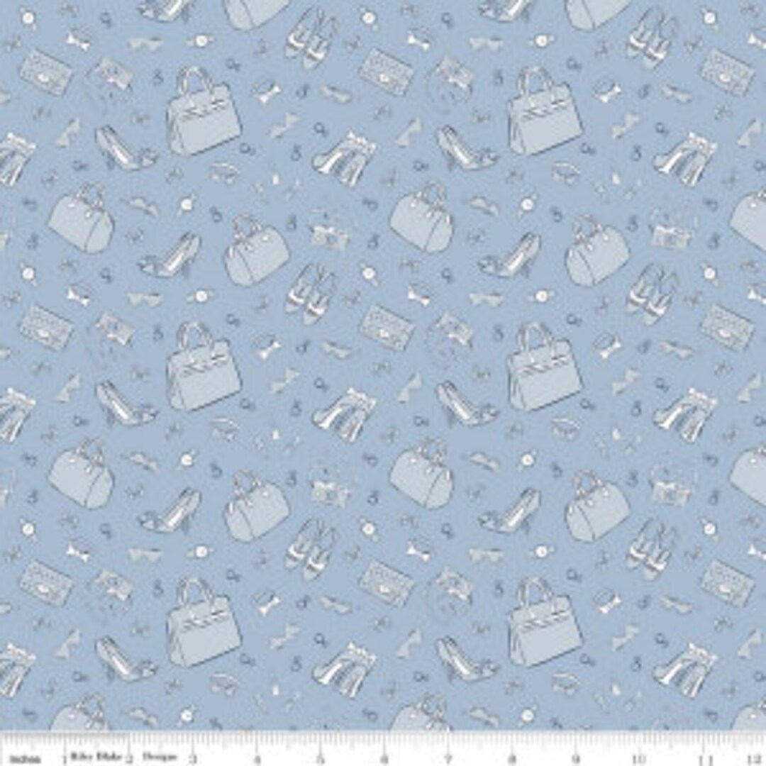 Riley Blake Derby Day Accessories in Blue - 61 Inch Piece - Etsy