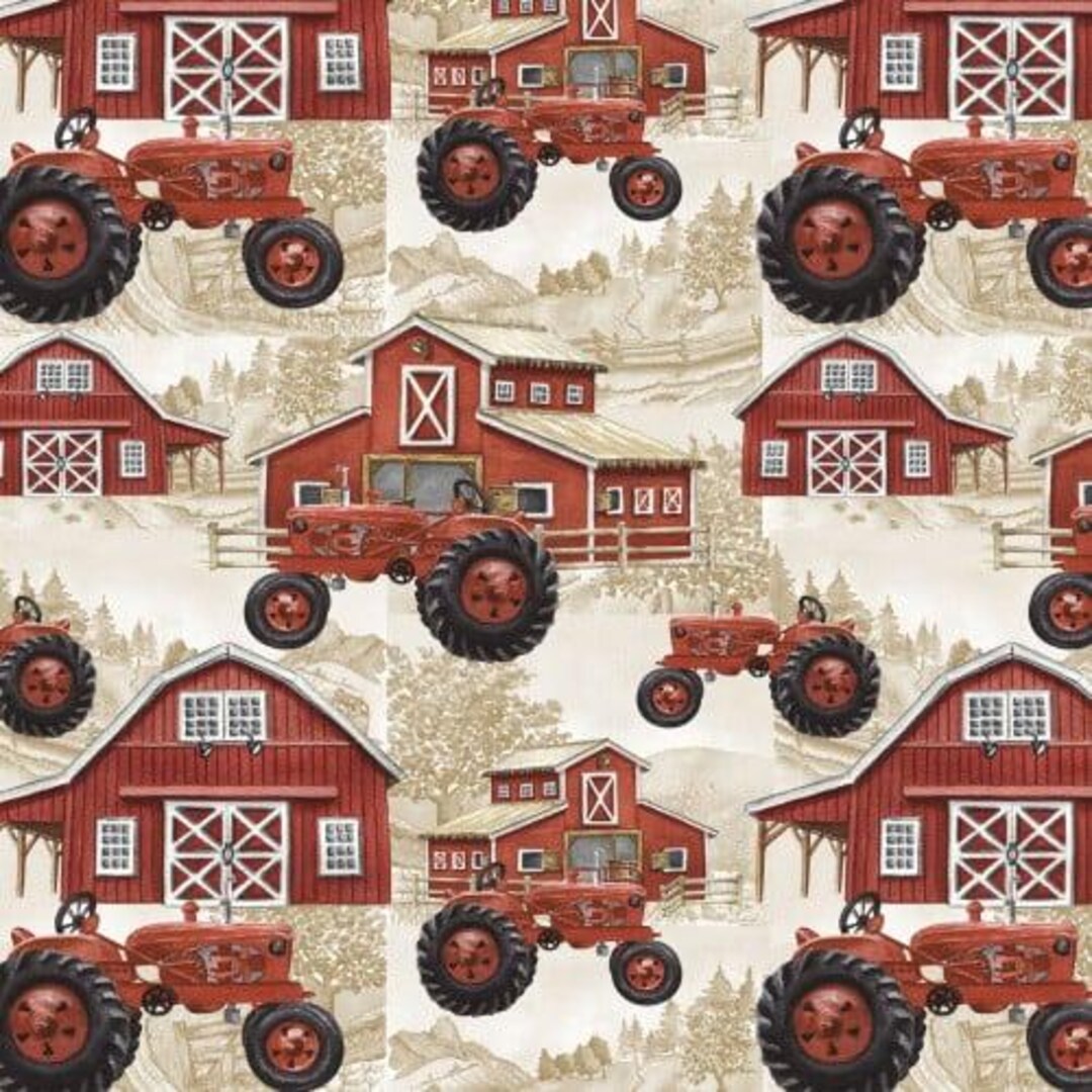 FLANNEL - Farm Tractors Part of the Potpourri Novelty Line by David ...