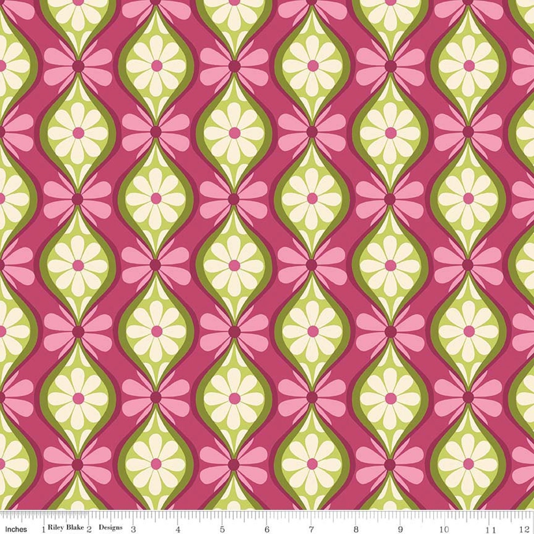 Botanique Stripe in Berry by Riley Blake Designs - Your Choice of Cut ...