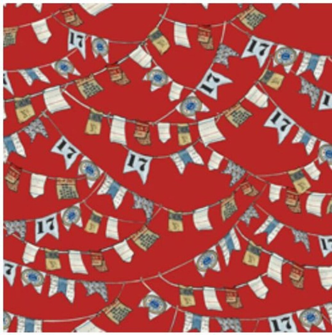 Flags in Red Part of the Set Sail Line by Quilting Treasures Fabrics ...