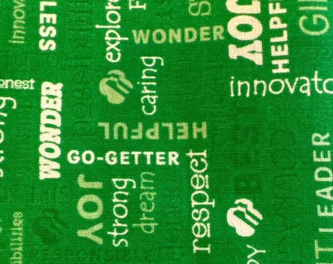 Riley Blake - Girl Scout Words in Green - 12 Inch Piece - Etsy