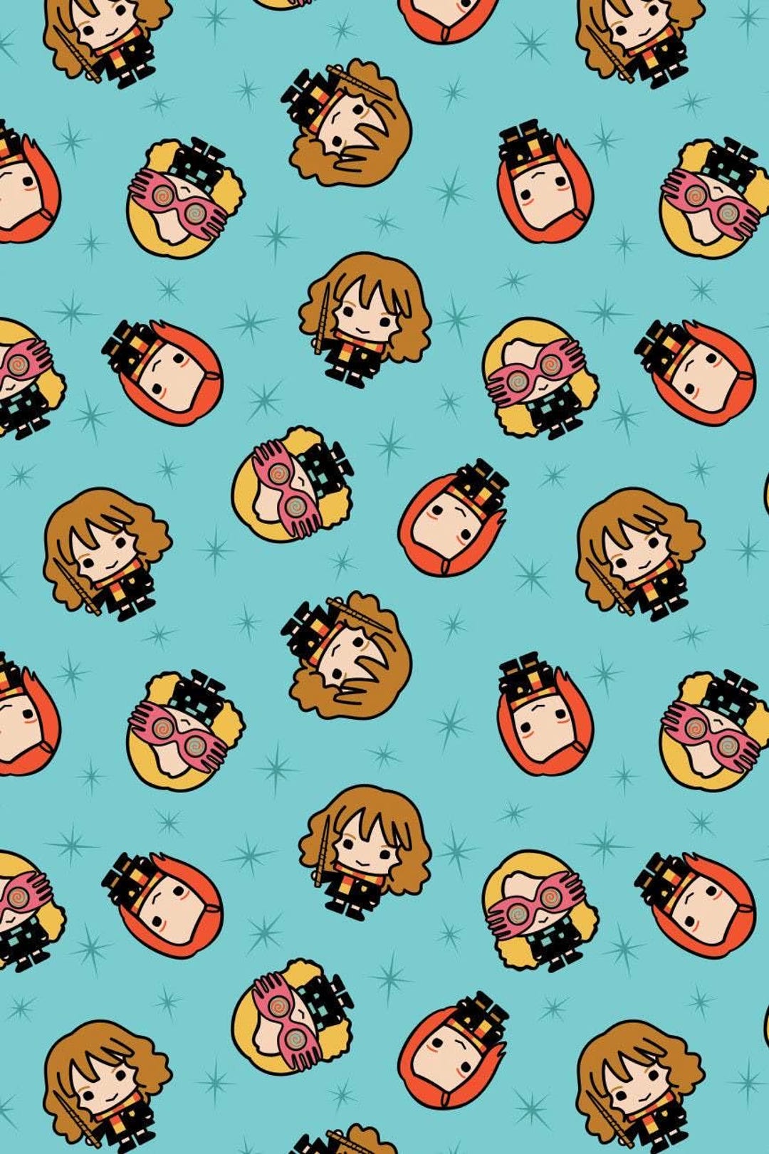 Licensed Harry Potter Kawaii Girl Toss in Aqua by Camelot Fabrics ...