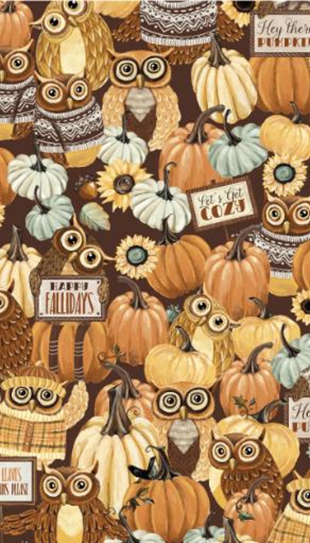 Owl Patch in Brown Part of the Happy Fallidays Line by Camelot Fabric ...