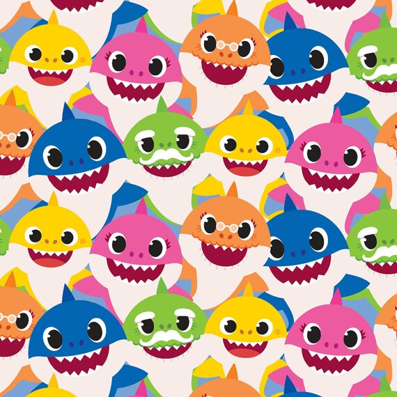 Licensed Baby Shark Family Pack by Springs Creative Fabrics | Etsy