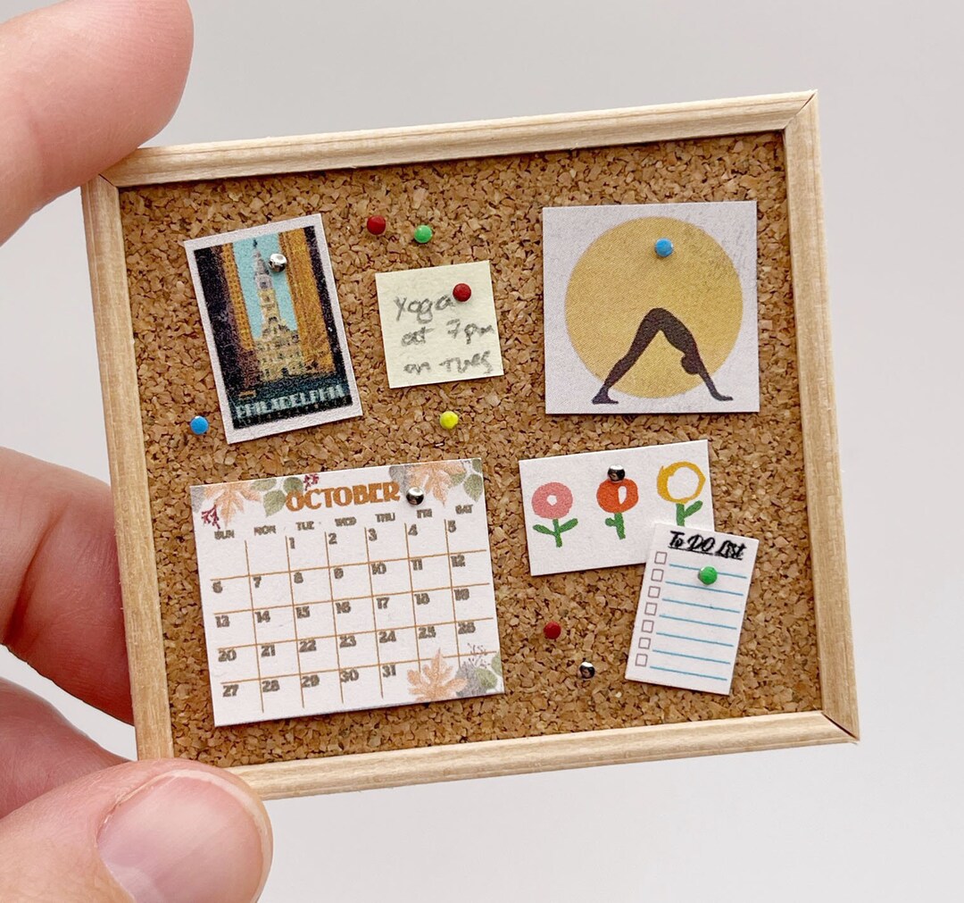 Dollhouse Miniature Bulletin Board - Etsy