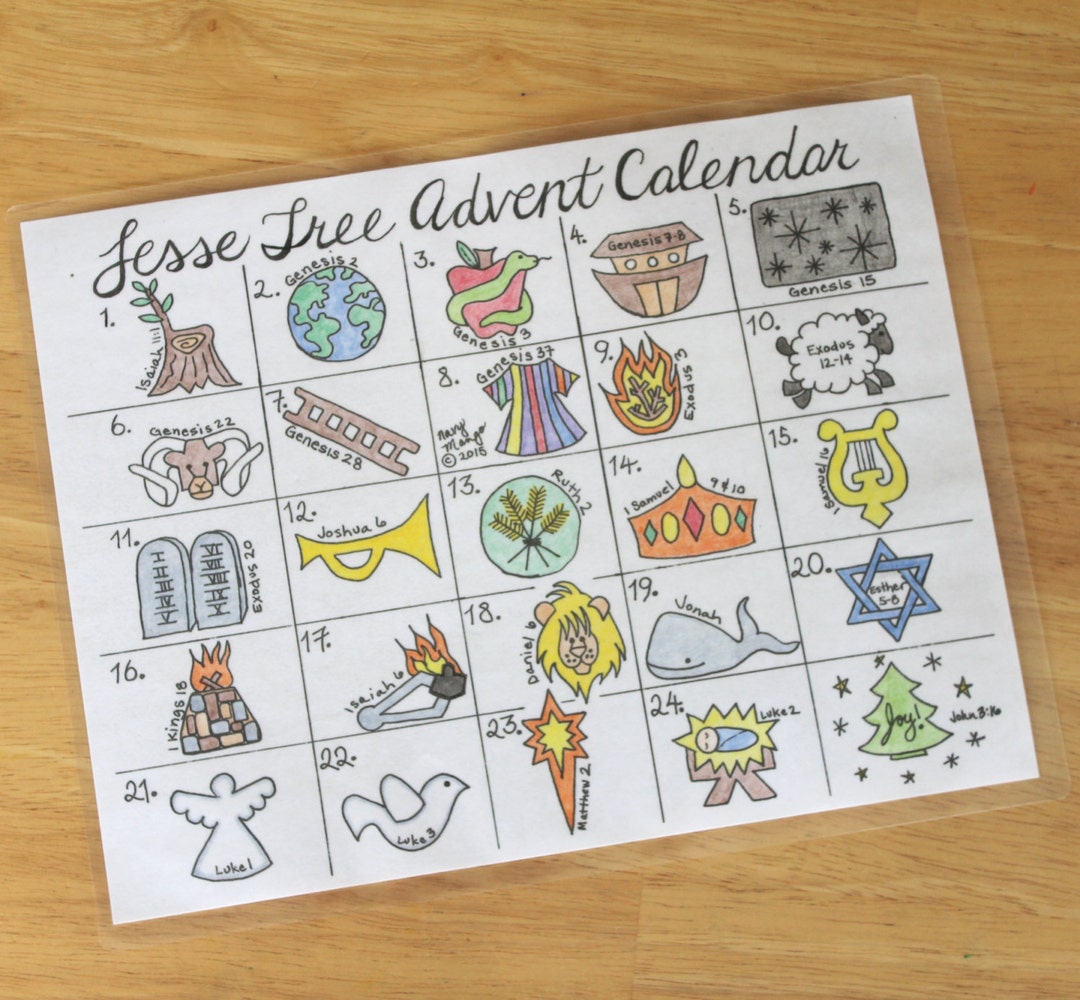 Printable Jesse Tree Advent Calendar for Christmas - Etsy