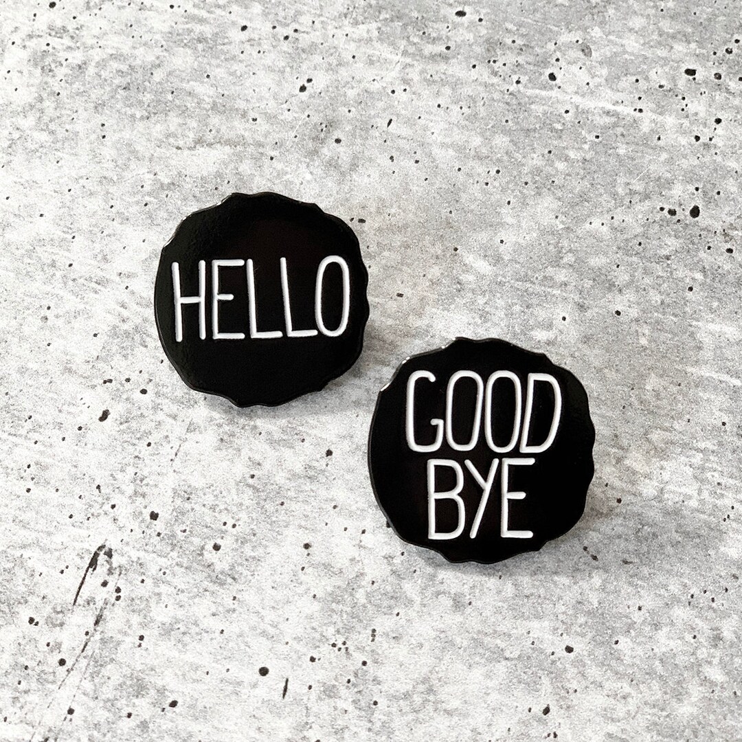 Sale -- HELLO / GOOD BYE Lapel Pin Set - Etsy