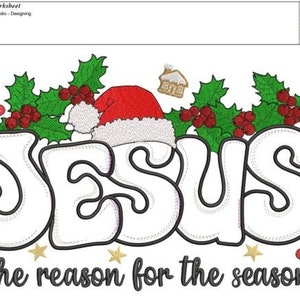 Jesus the Reason for the Season Digital Embroidery File Christmas ...